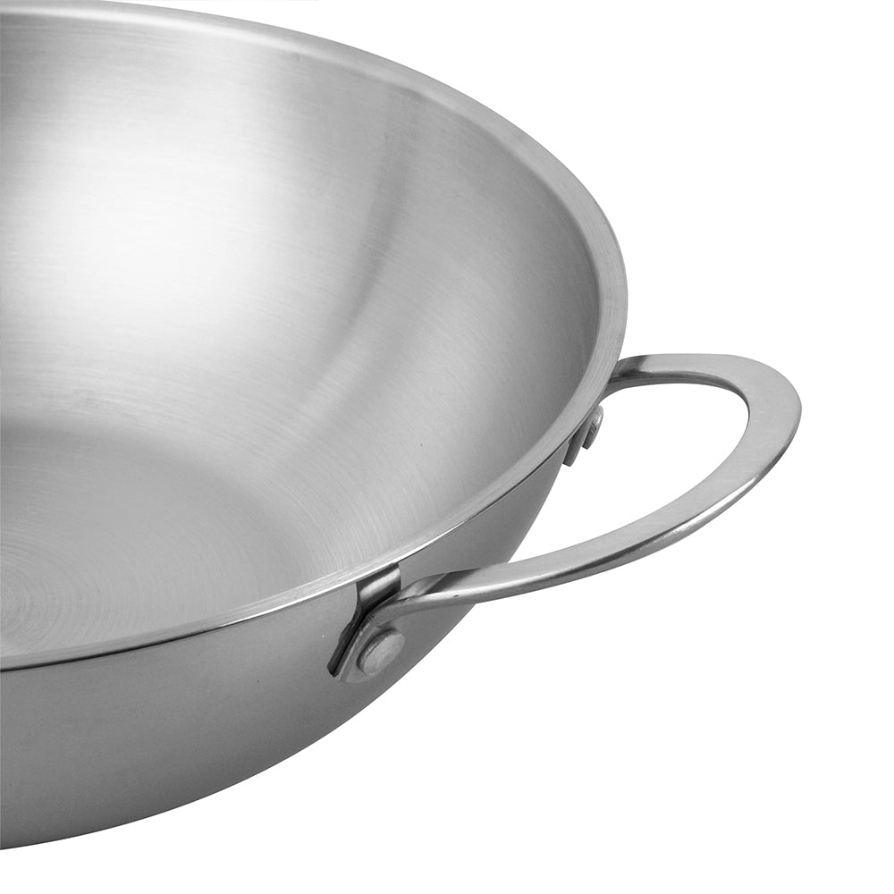 Napoleon Stainless Steel 12 Inch Wok Deep Contour With 2 Handles & Sat ...