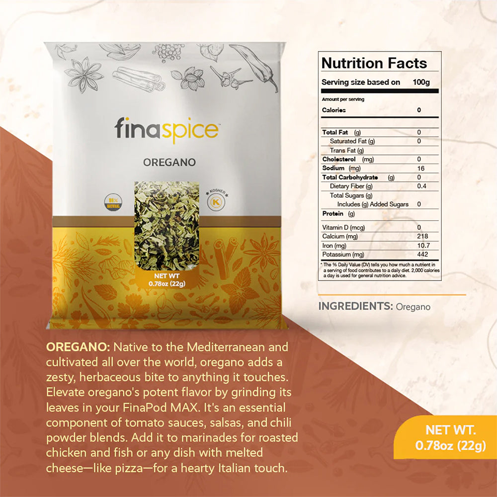 FinaMill FinaSpice Dried Oregano Packet 100% Natural Kosher 0.53 Oz ...