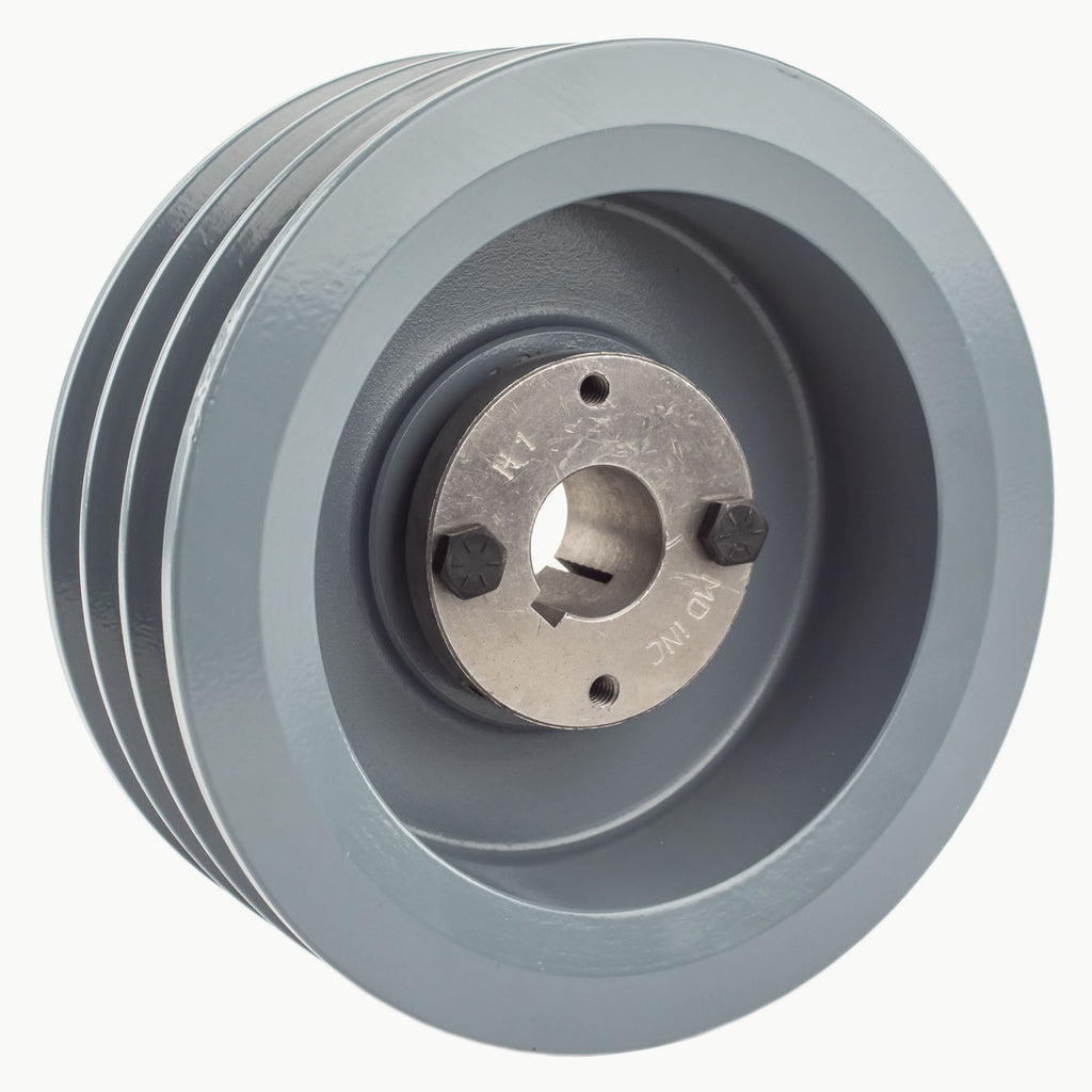 5.5" Triple Groove Pulley fits B Section V-Belt 5L with 1" Sheave Bush ...