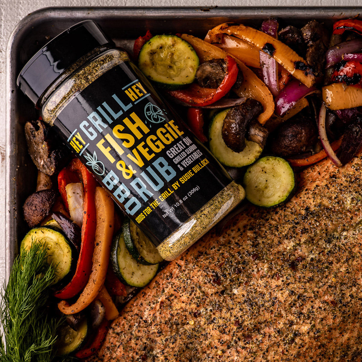 Hey Grill Hey Fish and Veggie BBQ Rub 10.8 Oz MSG-Free Dill Garlic Red ...