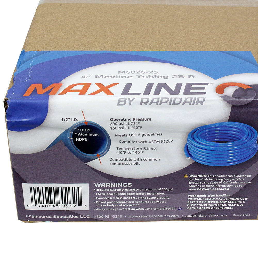 Rapid Air Maxline 1/2" Compressed Air Piping 25ft Tubing Kit Rapid Air ...
