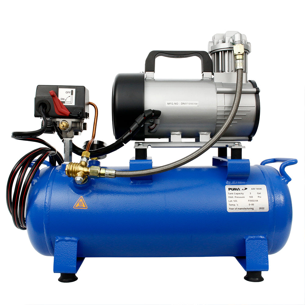 Puma 3/4 HP 3 Gallon Tank 12 Volt Continuous Duty DC Air Compressor Oi ...