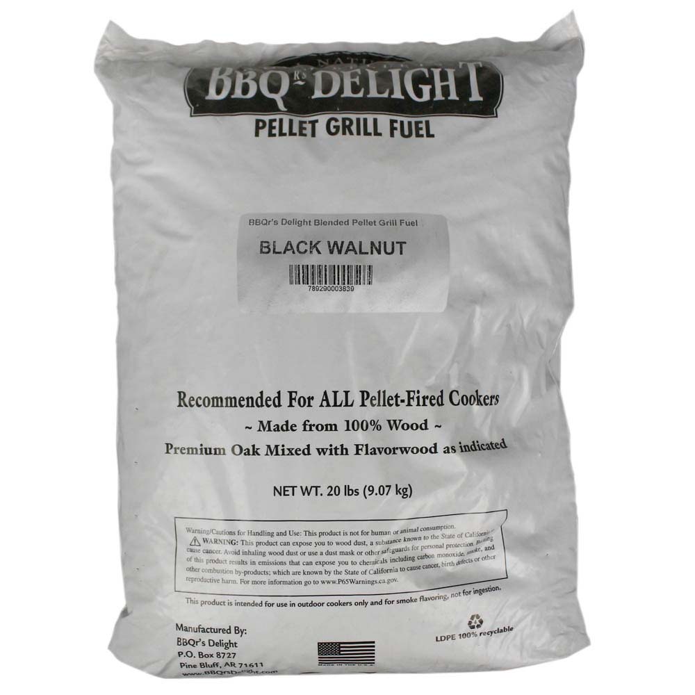 BBQR's Delight Black Walnut Cooking Pellets 20lb All Natural Robust Sm ...