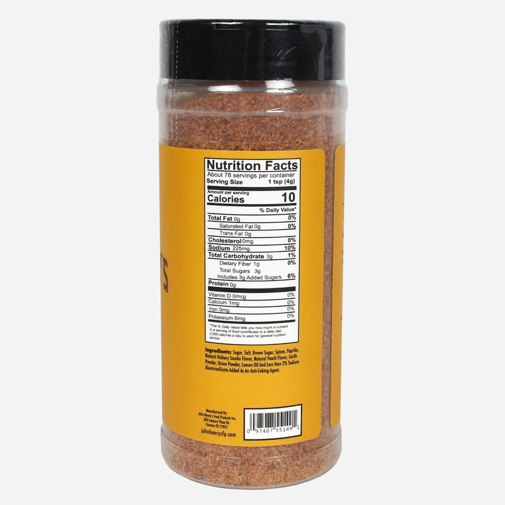 John Henry's Smokey Peach Rub Gluten Free Brisket Chicken Fish Veggies ...