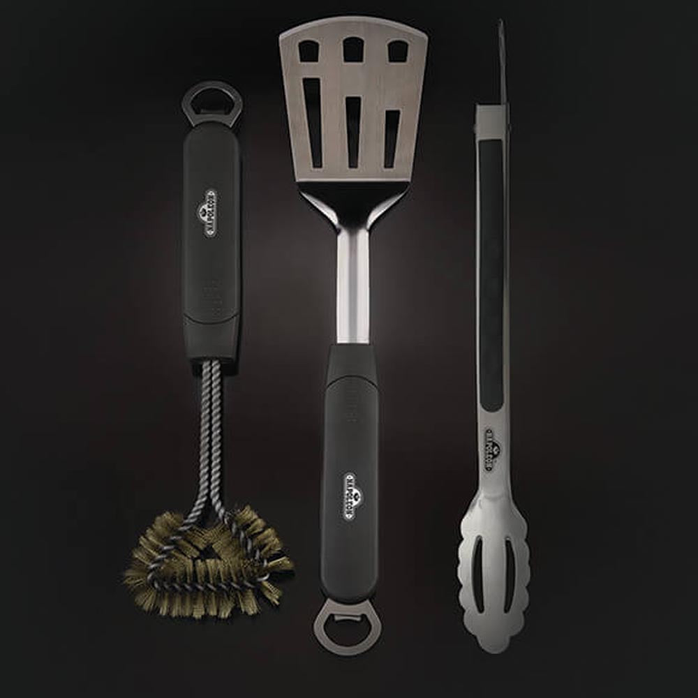 Napoleon 3 Piece Tool Set Stainless Steel BBQ Tongs Spatula Grill Brus ...