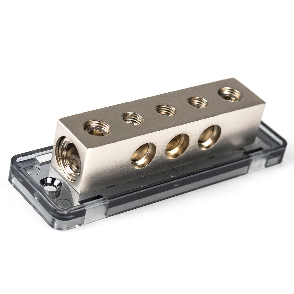 1/0 Gauge Distribution Block Three 4 Ga Outputs 12V Alphasonik ADB20-3 ...