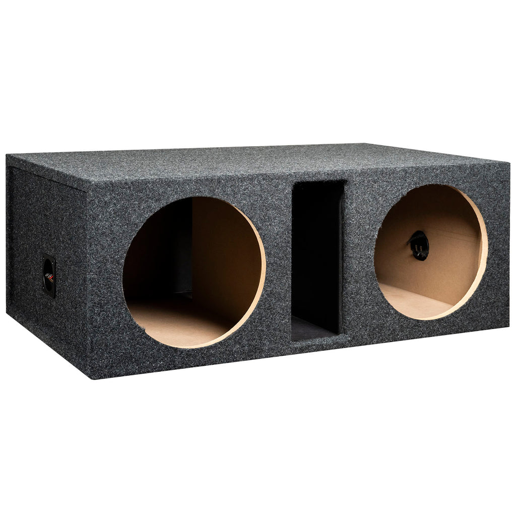 Dual 12" Ported Subwoofer Box Enclosure 3/4" MDF Vented Sub Box RI Aud ...