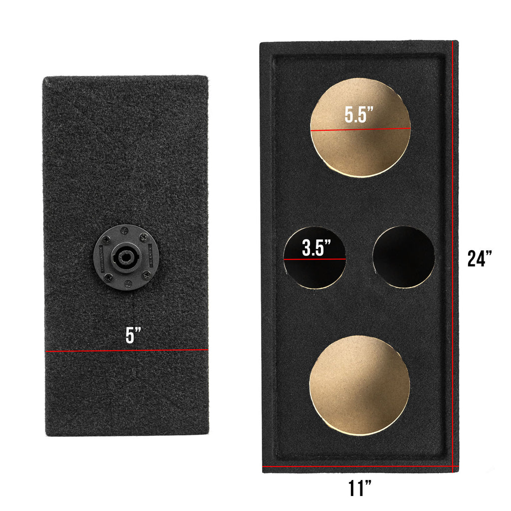 Car Audio Speaker Enclosure Box Chuchero For 6.5" Mids and 4" Tweeters ...